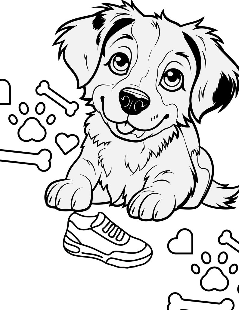 Dog-themed Coloring Pages-preschool-homeschool-motor Skills - Etsy