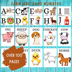 Farm Theme Learning Bundle, Printable Worksheets, Alphabet, Numbers ...