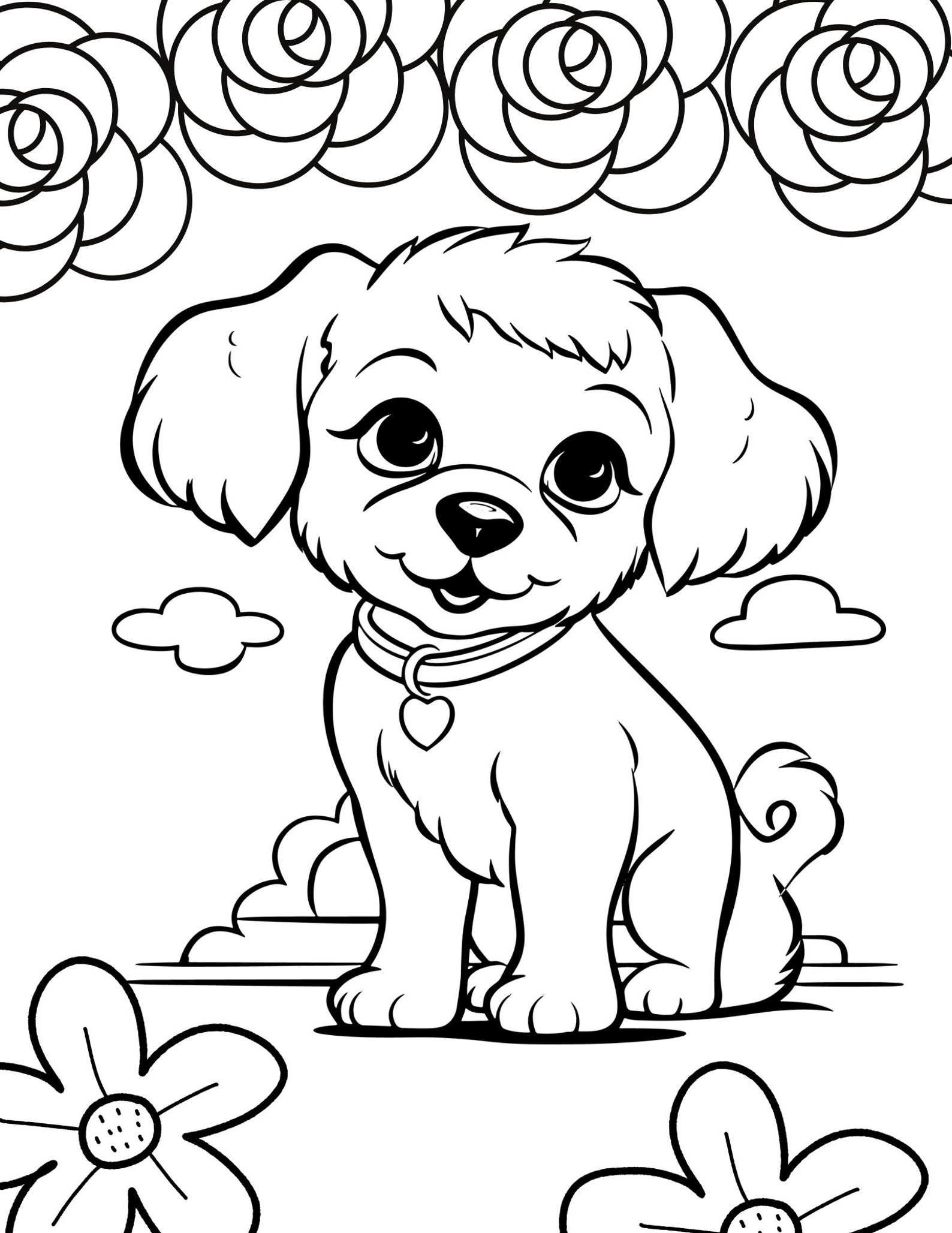 Dog-themed Coloring Pages-preschool-homeschool-motor Skills - Etsy