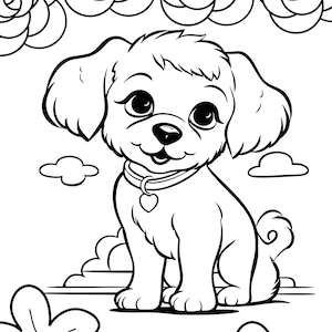 Dog-themed Coloring Pages-preschool-homeschool-motor Skills - Etsy