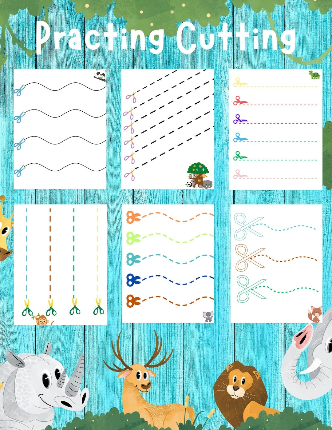 Preschool Scissor Practice Worksheets-homeschool-educational-motor ...