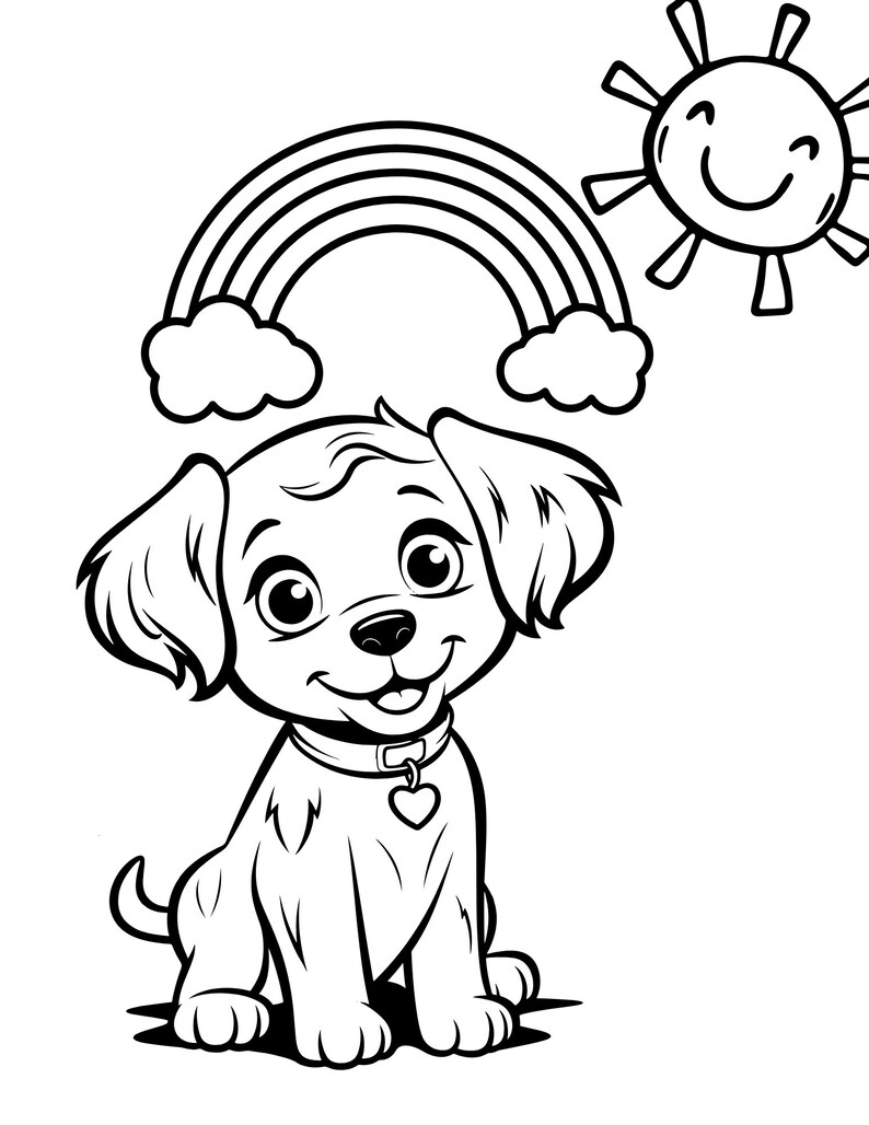 Dog-themed Coloring Pages-preschool-homeschool-motor Skills - Etsy