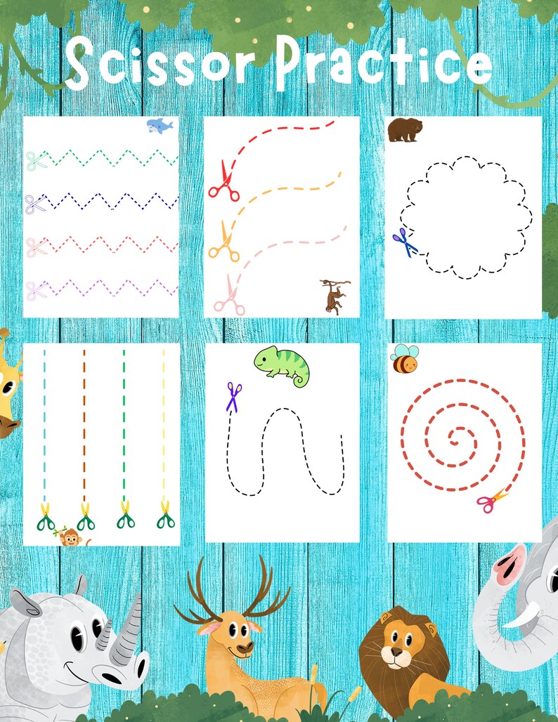 Preschool Scissor Practice Worksheets-homeschool-educational-motor ...