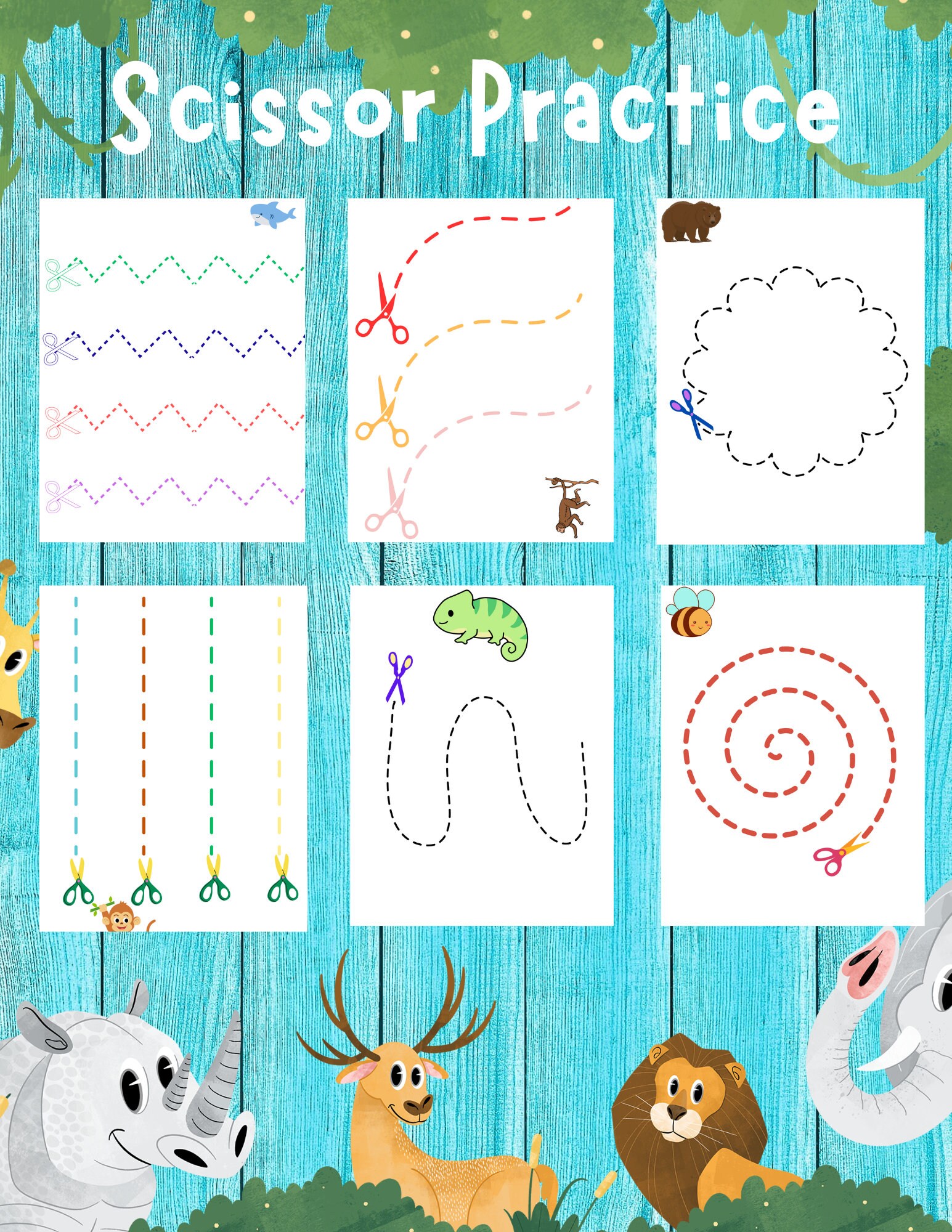 Preschool Scissor Practice Worksheets-homeschool-educational-motor ...