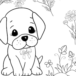 Dog-themed Coloring Pages-preschool-homeschool-motor Skills - Etsy