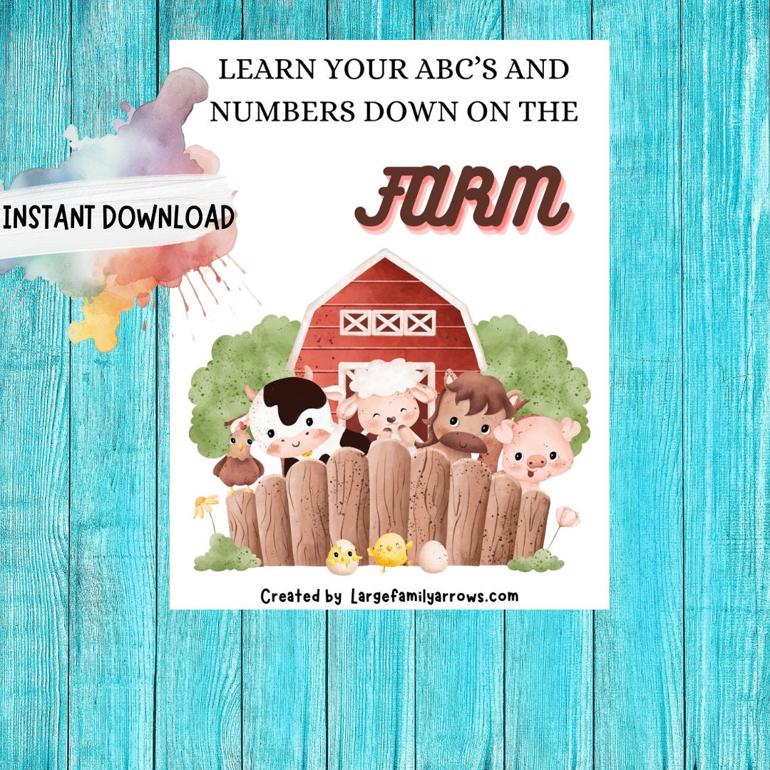 Farm Theme Learning Bundle, Printable Worksheets, Alphabet, Numbers ...