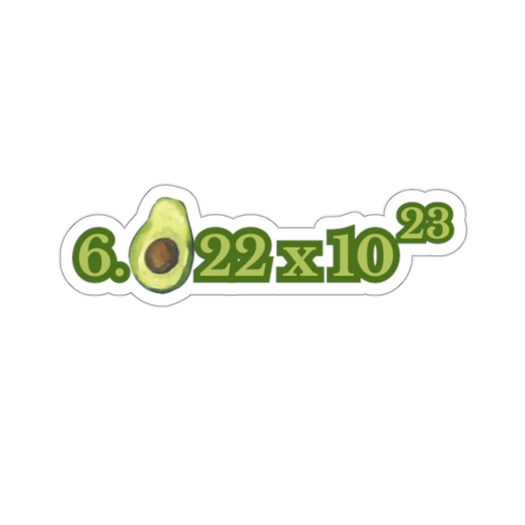 Avogadro's Number Avocado Kiss-cut Stickers - Etsy