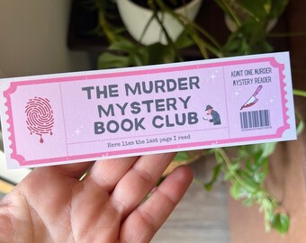 Murder Mystery Book Club Bookmark Spooky Bookmark Mystery Thriller ...