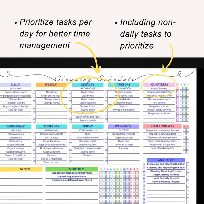 Editable Cleaning Checklist Schedule Canva Home Cleaning Tracker Daily ...