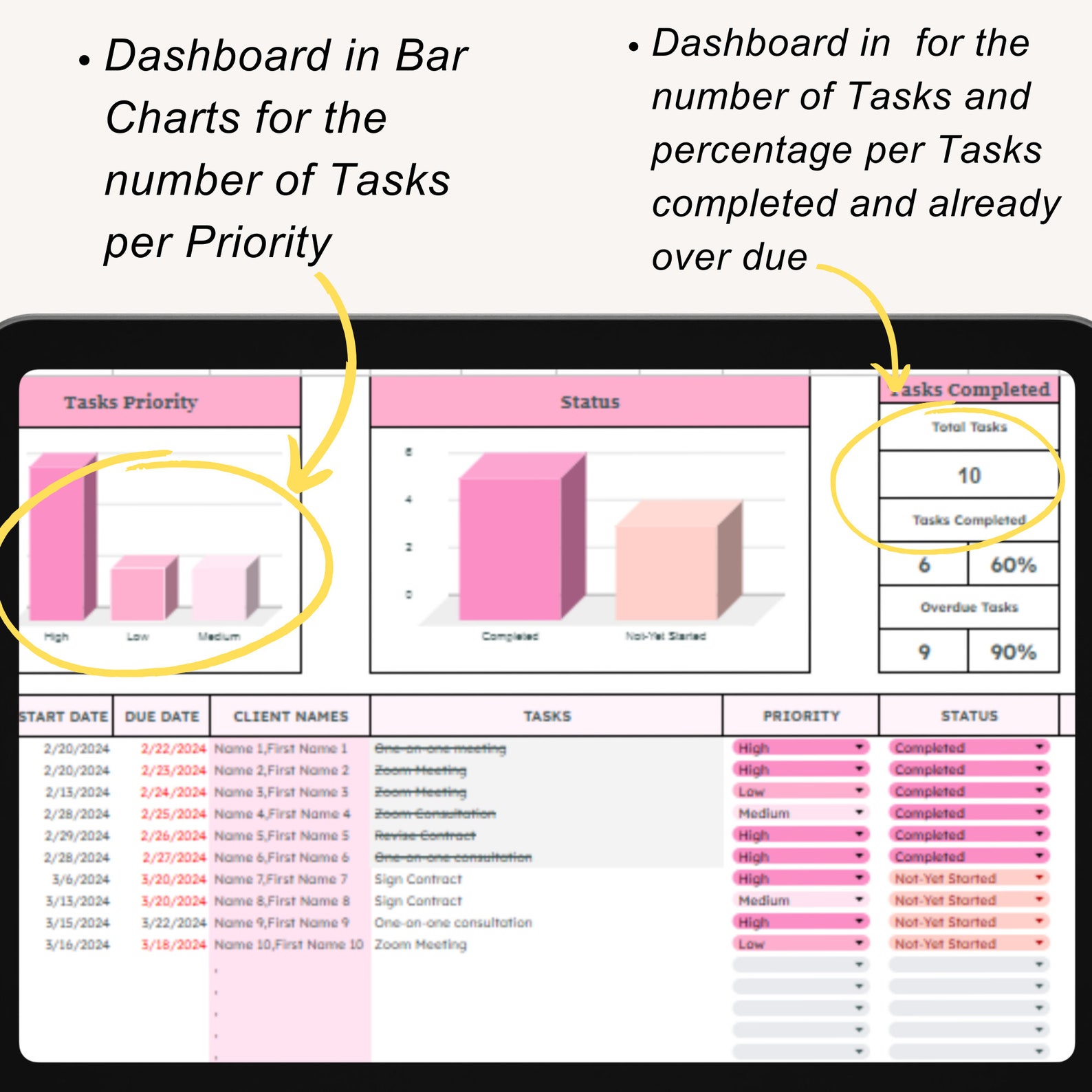 Small Business Spreadsheet Client Tracker and Task Tracker Google Sheet ...