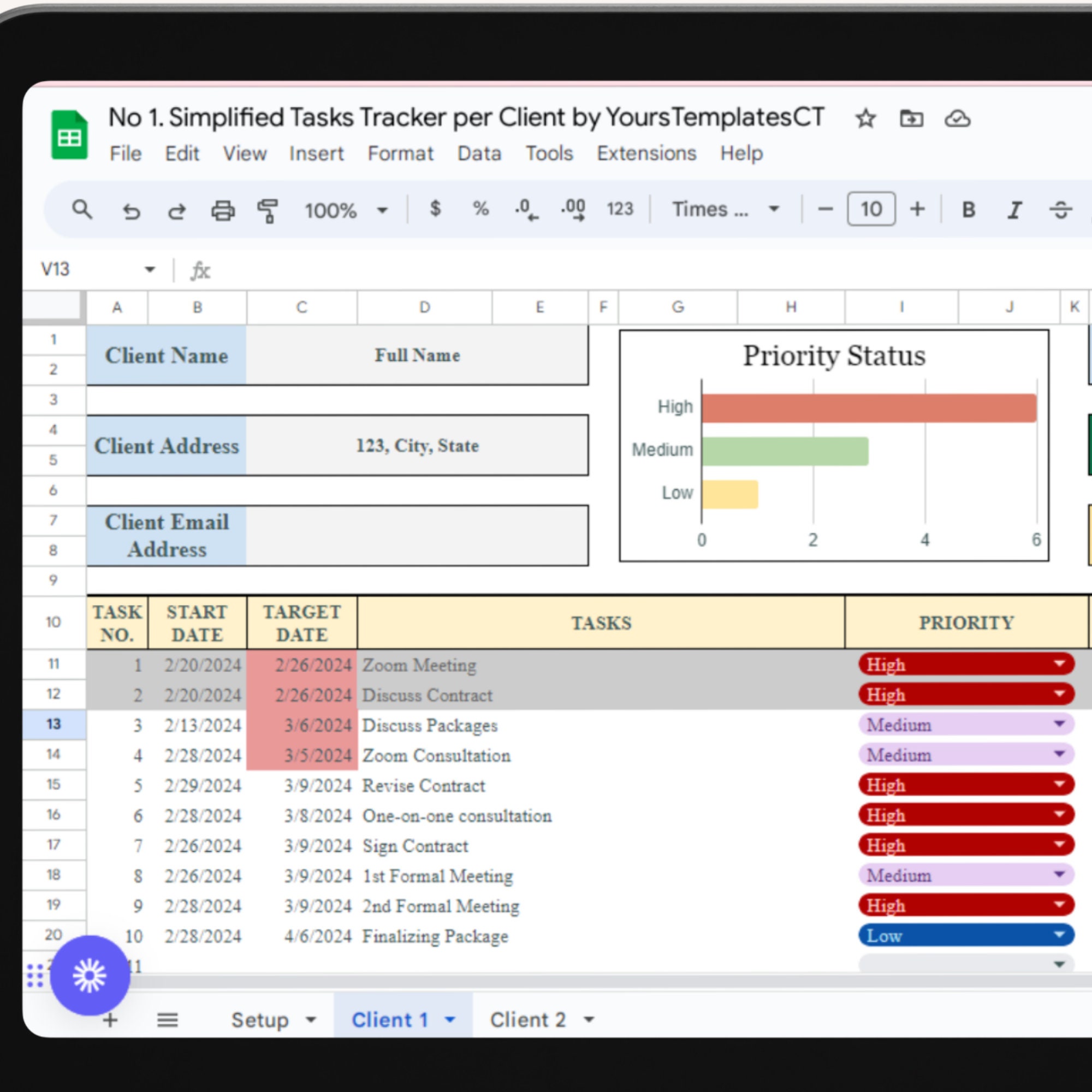Simplified Client Tracker Tasks Lists, Small Business Client Planner ...