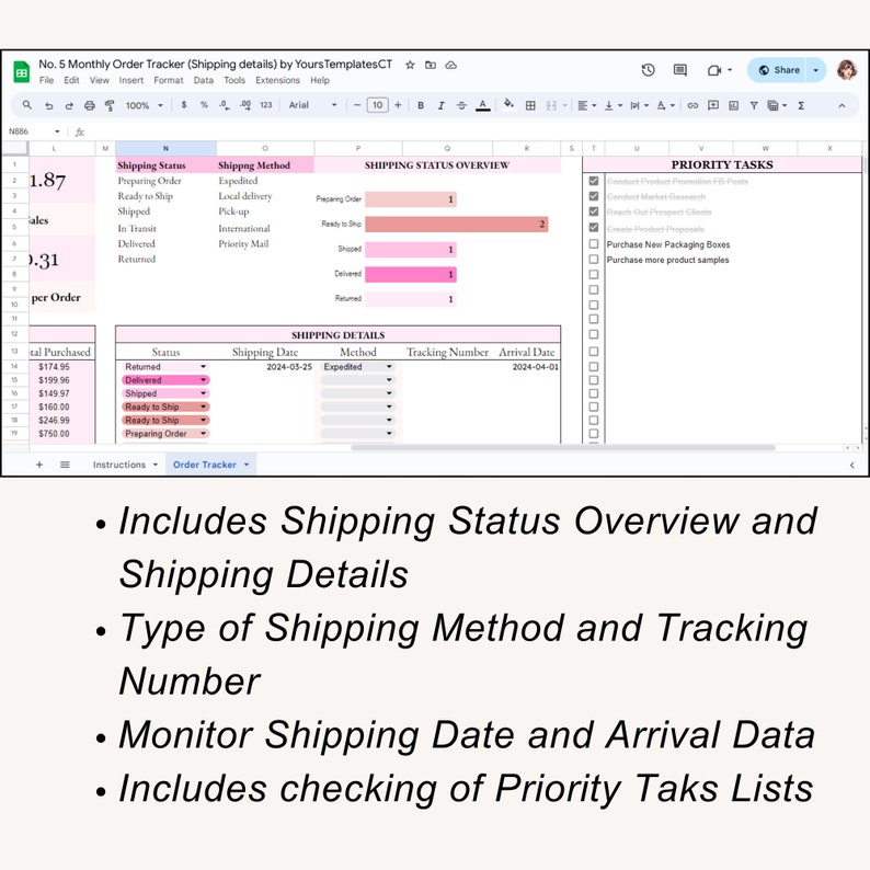 Client Order Tracker, Sales Manager Spreadsheet, Online Order Tracker ...
