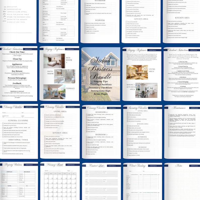 Editable Airbnb Cleaning Checklist Business Template Bundle & Inventory ...