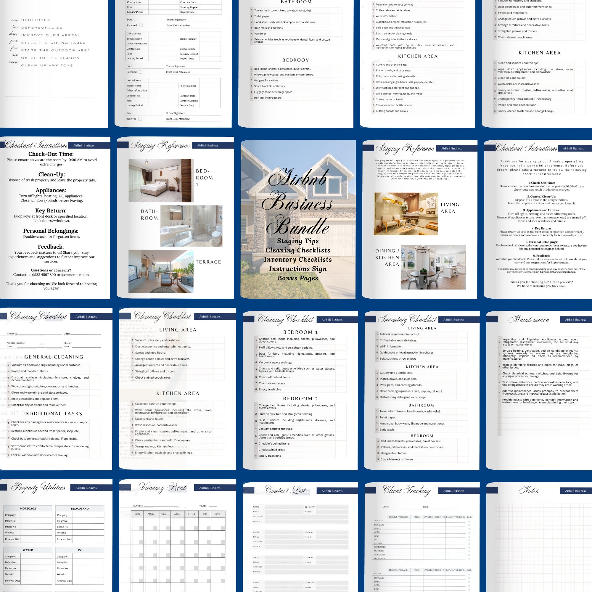 Editable Airbnb Cleaning Checklist Business Template Bundle & Inventory ...