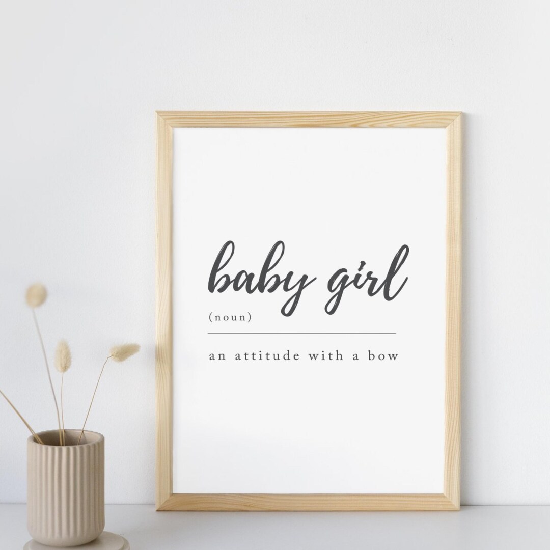 Baby Girl Definition Print, Funny Wall Art for Nursery, Noise Maker ...