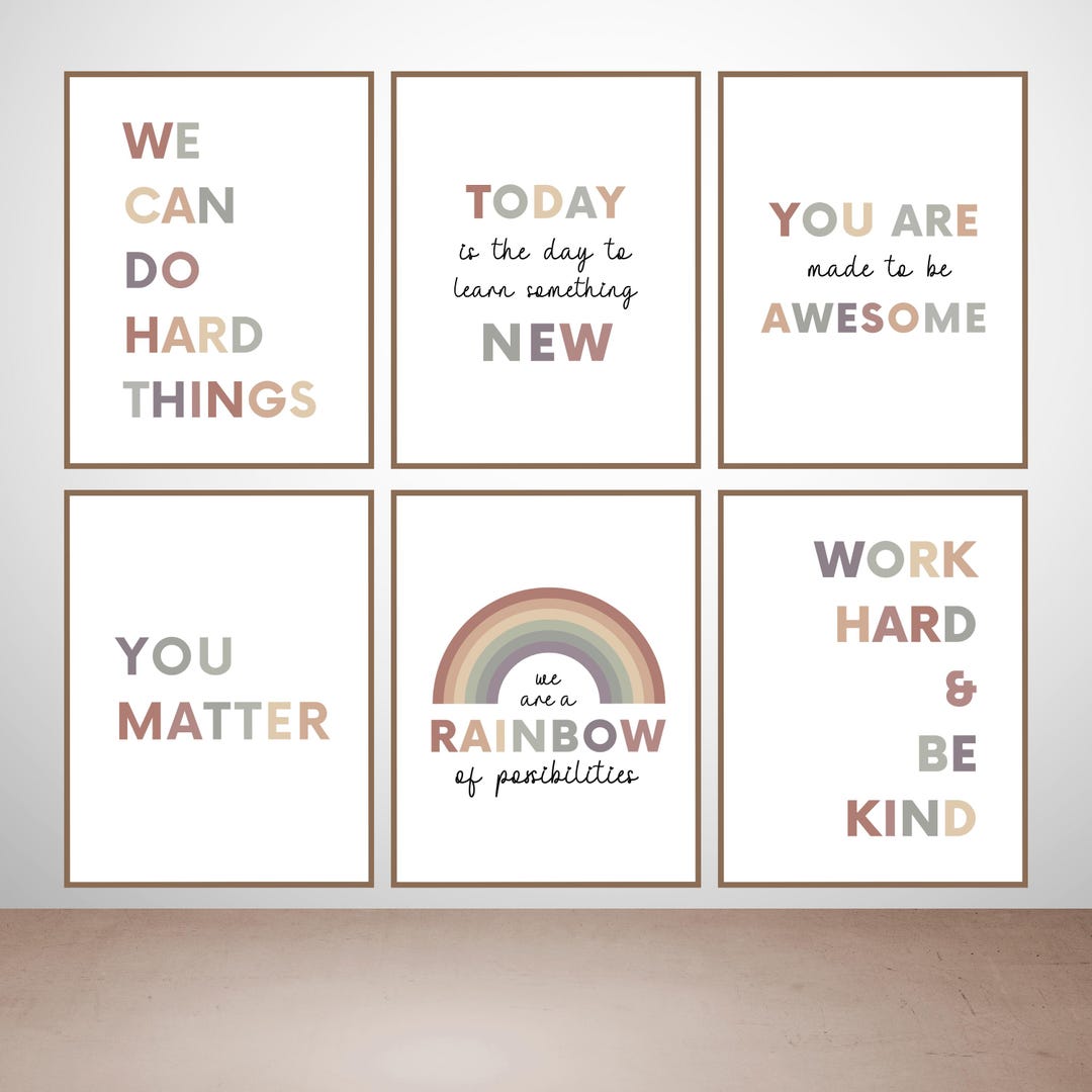 Daily Affirmation Posters for Kids Set of 6 Printable Digital Download ...
