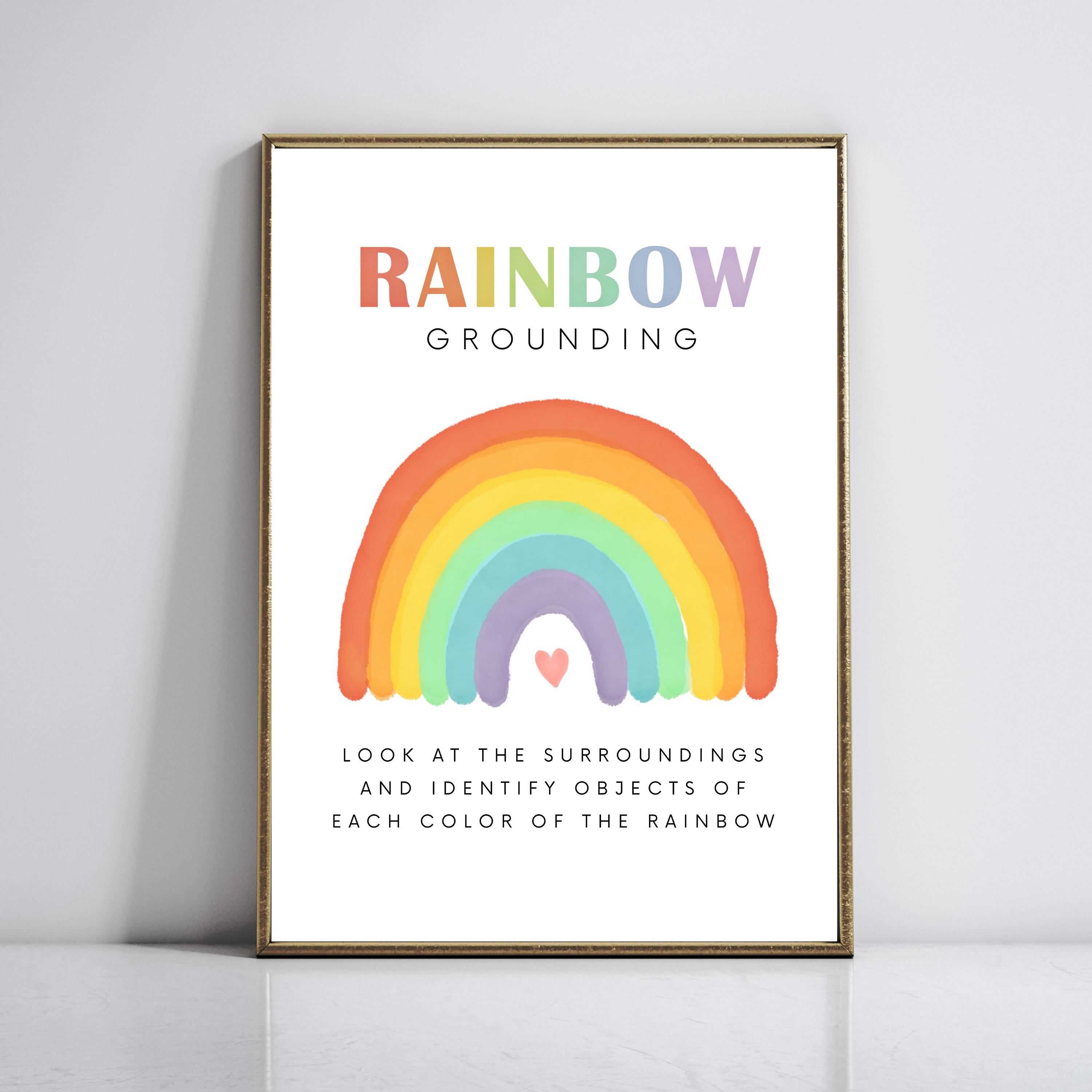 Rainbow Grounding Technique Poster: Mental Health Art (digital Download ...