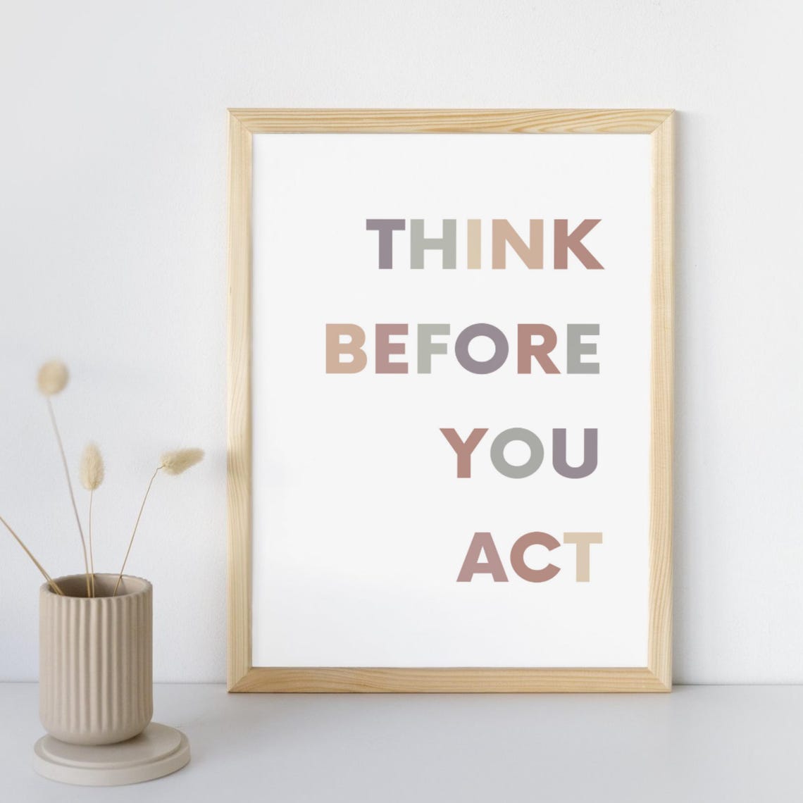 Think Before You Act Poster: Montessori Classroom Decor (digital ...