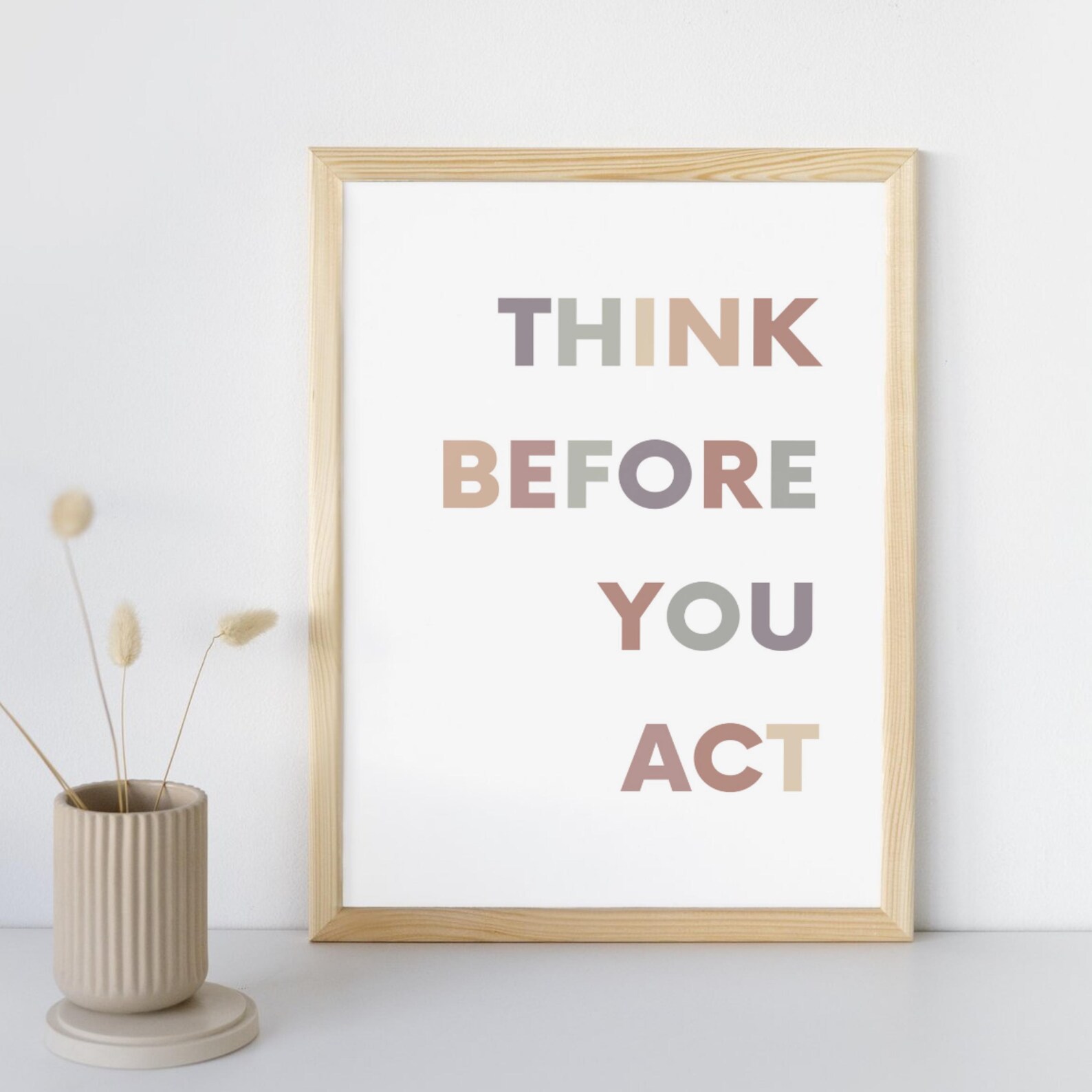 Think Before You Act Poster: Montessori Classroom Decor (digital ...