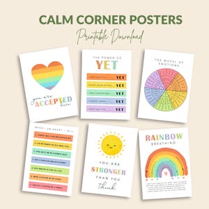 Calm Corner Posters: Therapy Printable Wall Art Set (digital Download ...