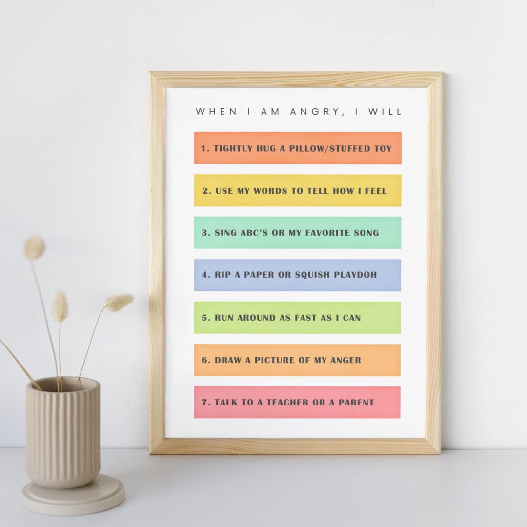 When I Am Angry Calm Corner Poster, Emotional Mental Health Printable ...