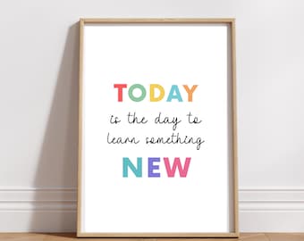 Motivational Classroom Poster: Learn Something New, Colorful Decor ...