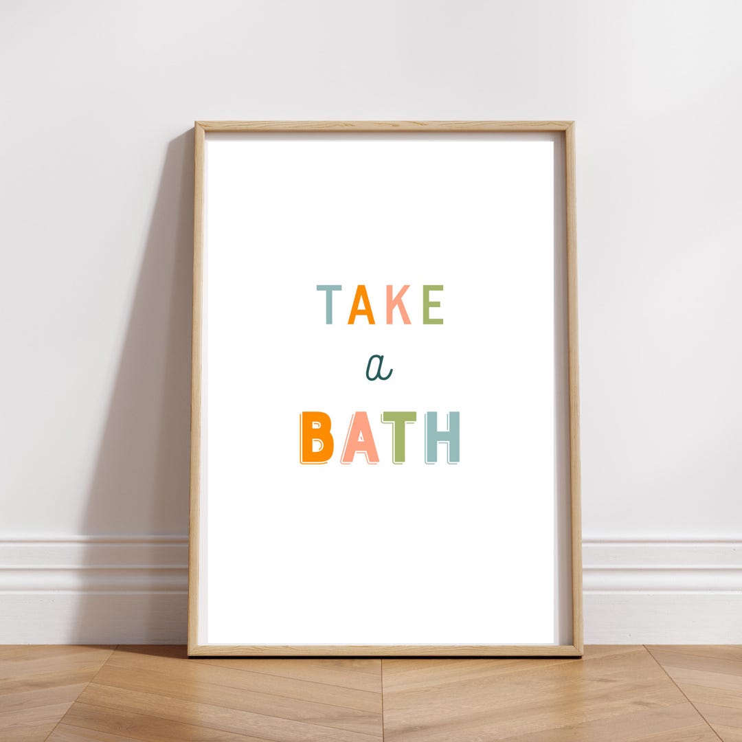 Take A Bath Sign: Kids Bathroom Rules Poster (digital Download) - Etsy