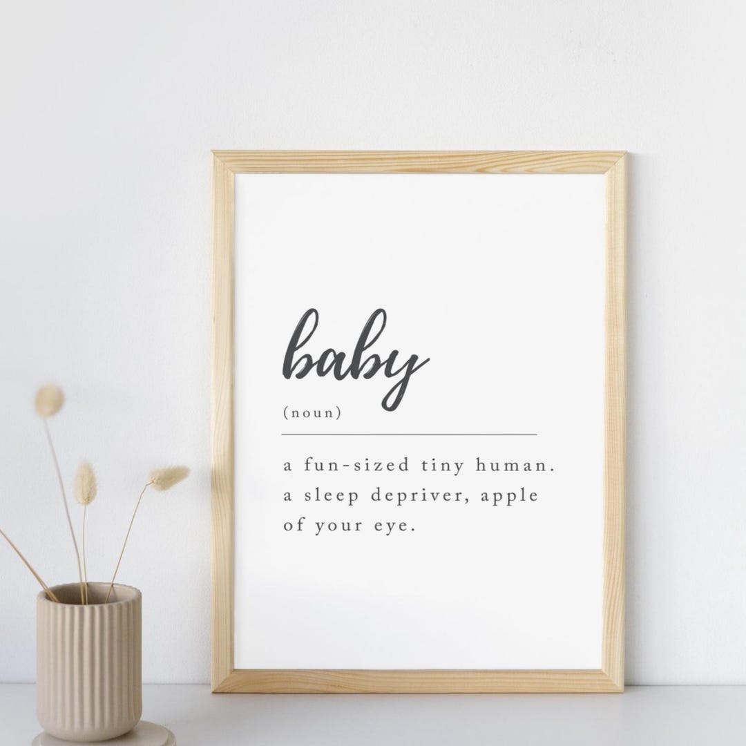 Baby Definition Print, Funny Wall Art for Nursery, Fun Sized Tiny Human ...