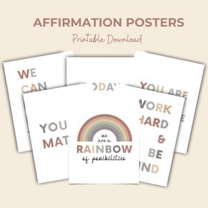Daily Affirmation Posters for Kids Set of 6 Printable Digital Download ...