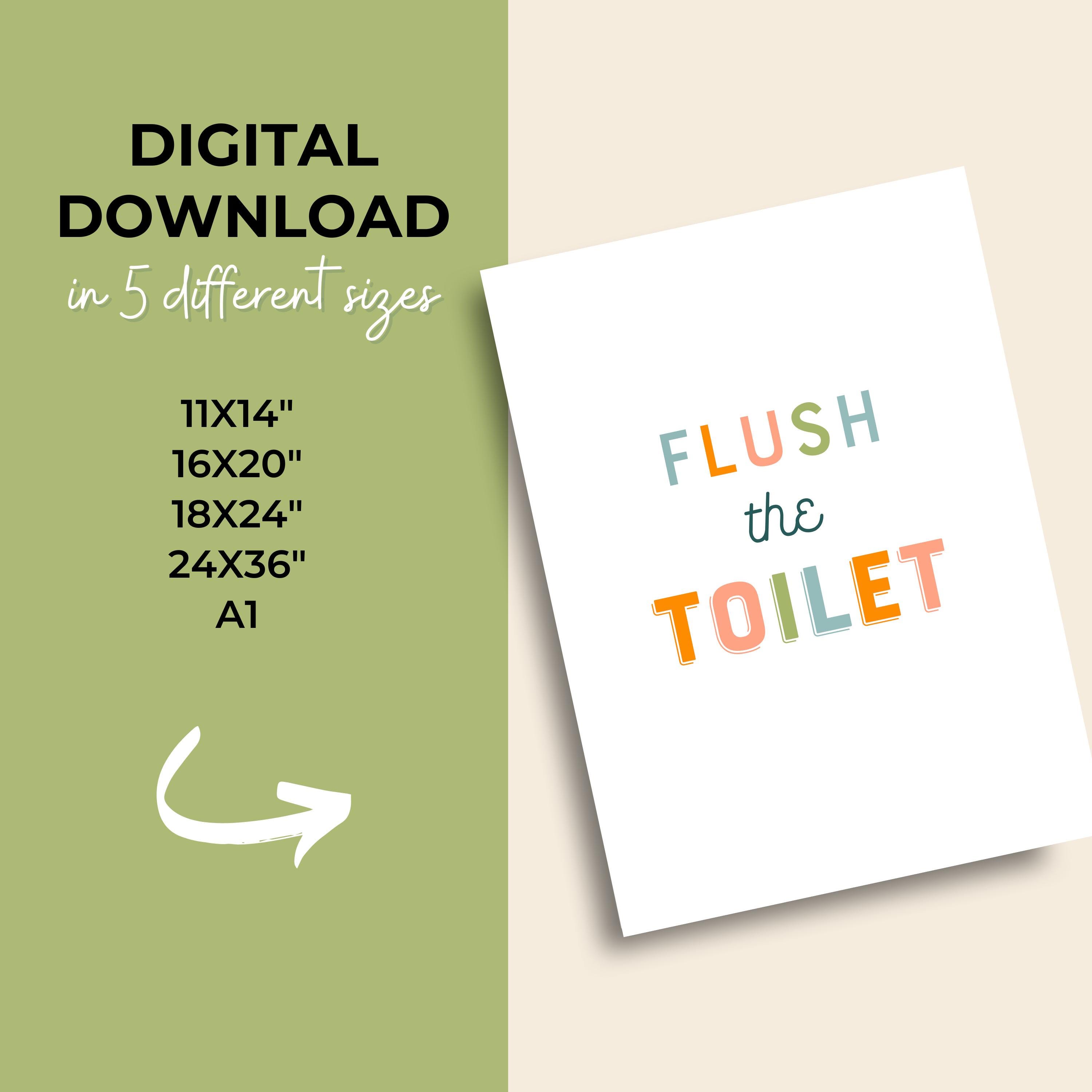 Flush the Toilet Sign: Kids Bathroom Rules Poster (digital Download) - Etsy