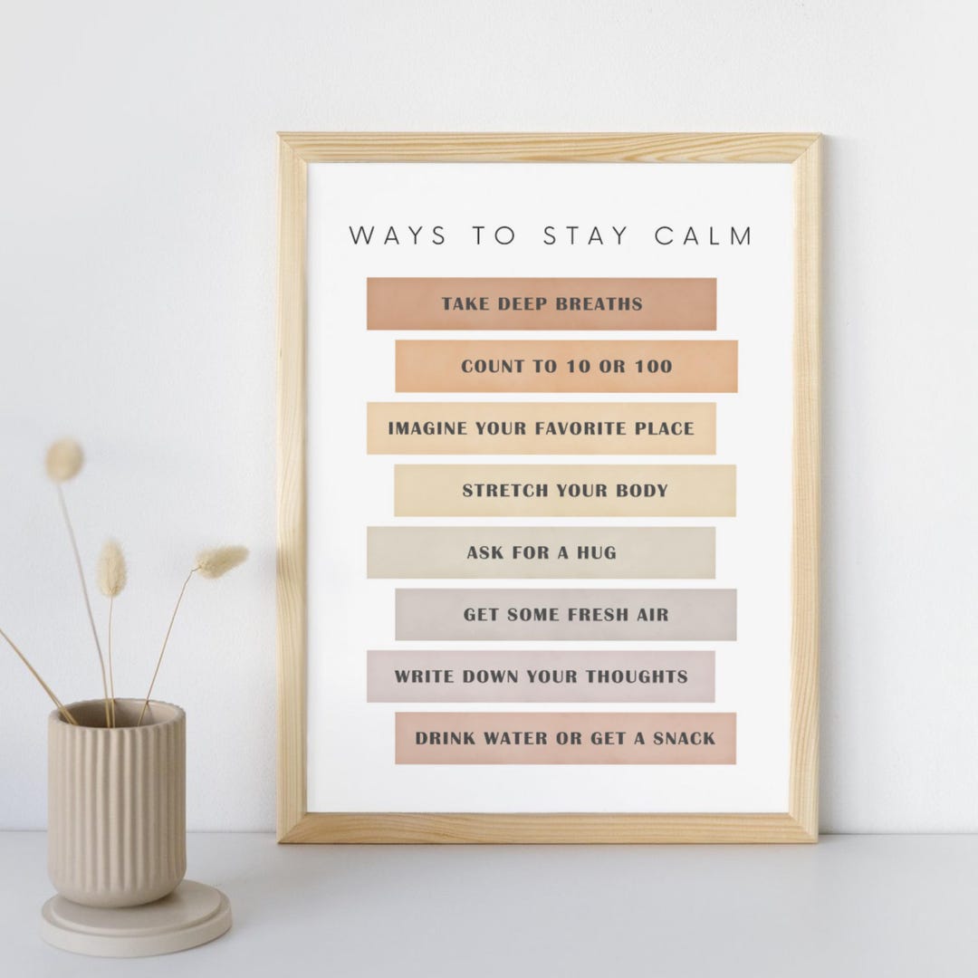 Calm Corner Poster: Ways to Stay Calm - Mindfulness Art (digital ...