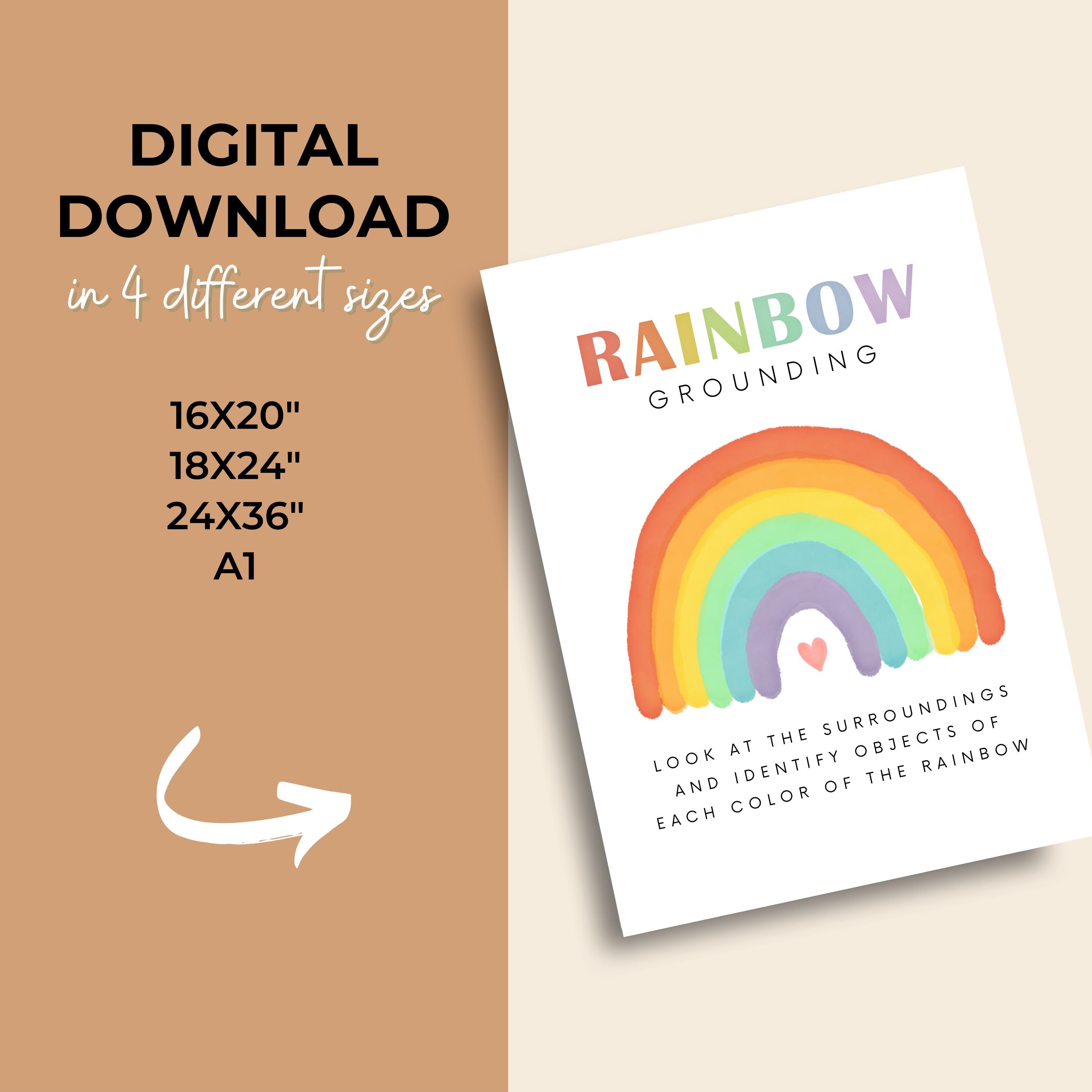 Rainbow Grounding Technique Poster: Mental Health Art (digital Download ...