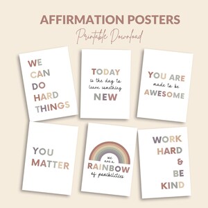Daily Affirmation Posters for Kids Set of 6 Printable Digital Download ...