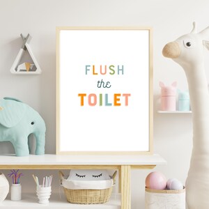 Flush the Toilet Sign: Kids Bathroom Rules Poster (digital Download) - Etsy