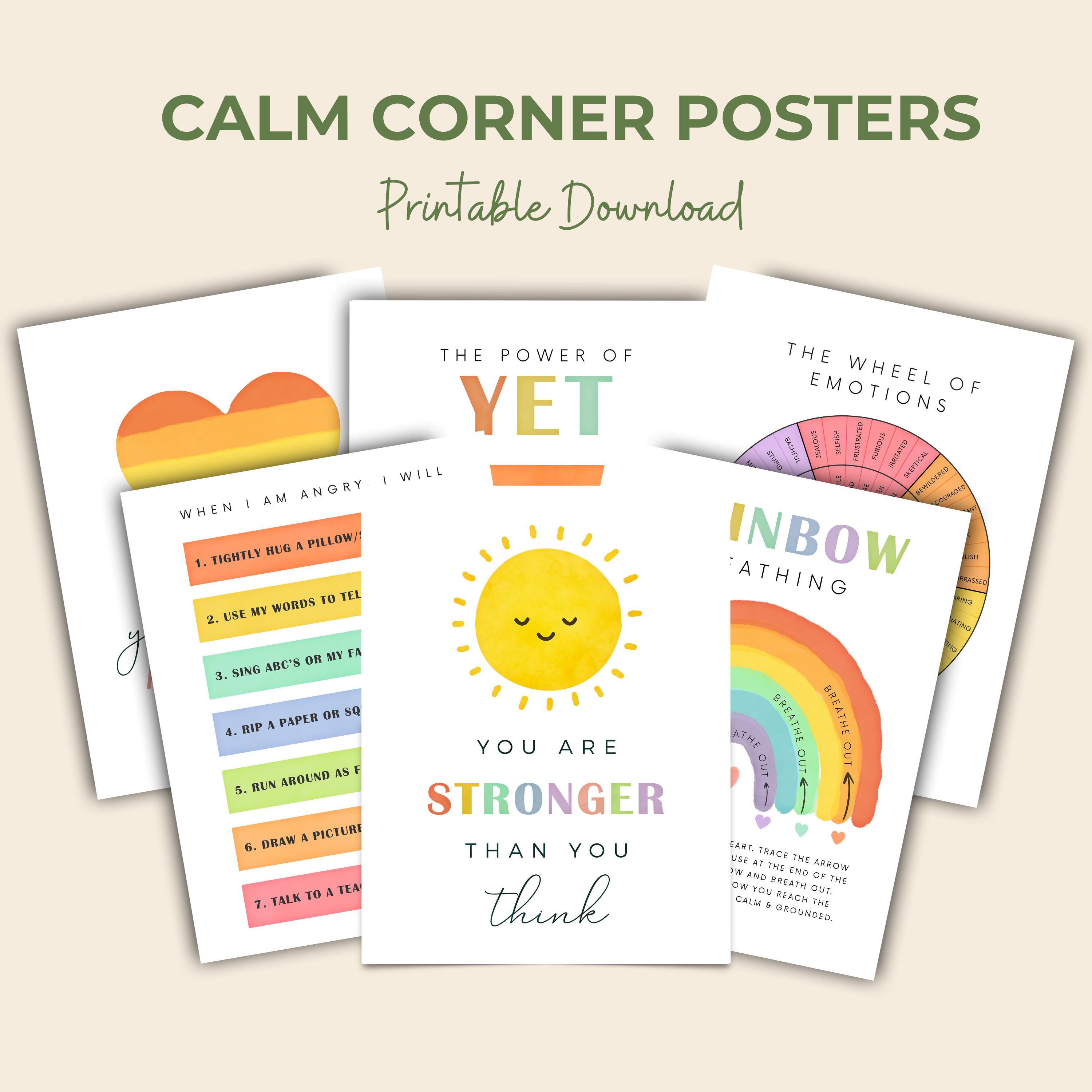 Calm Corner Posters: Therapy Printable Wall Art Set (digital Download ...