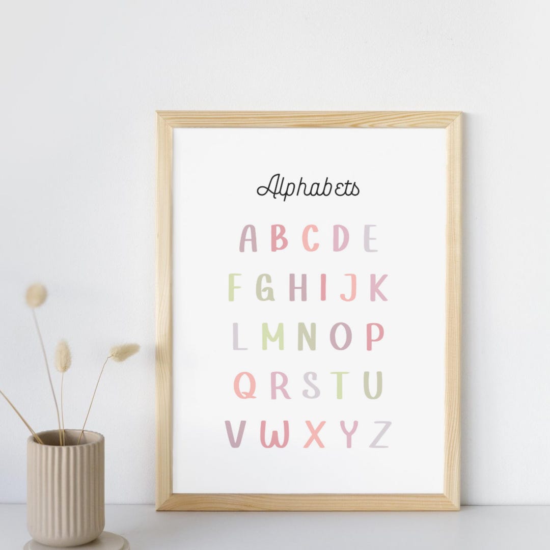 Boho Alphabet Poster: ABC Nursery Wall Art (digital Download) - Etsy UK