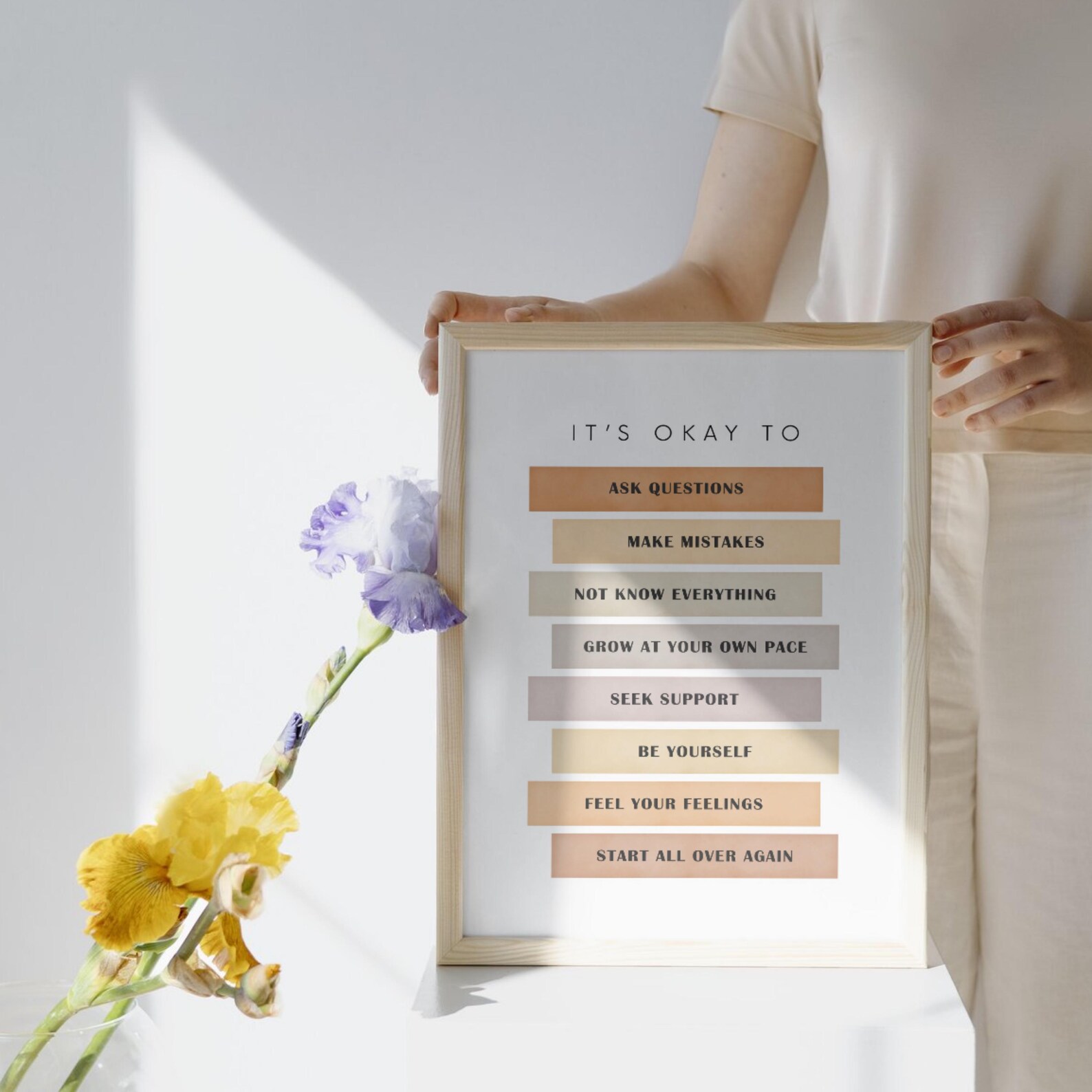 Calm Corner Poster It's Okay to Positive Affirmation Wall Art, Self ...