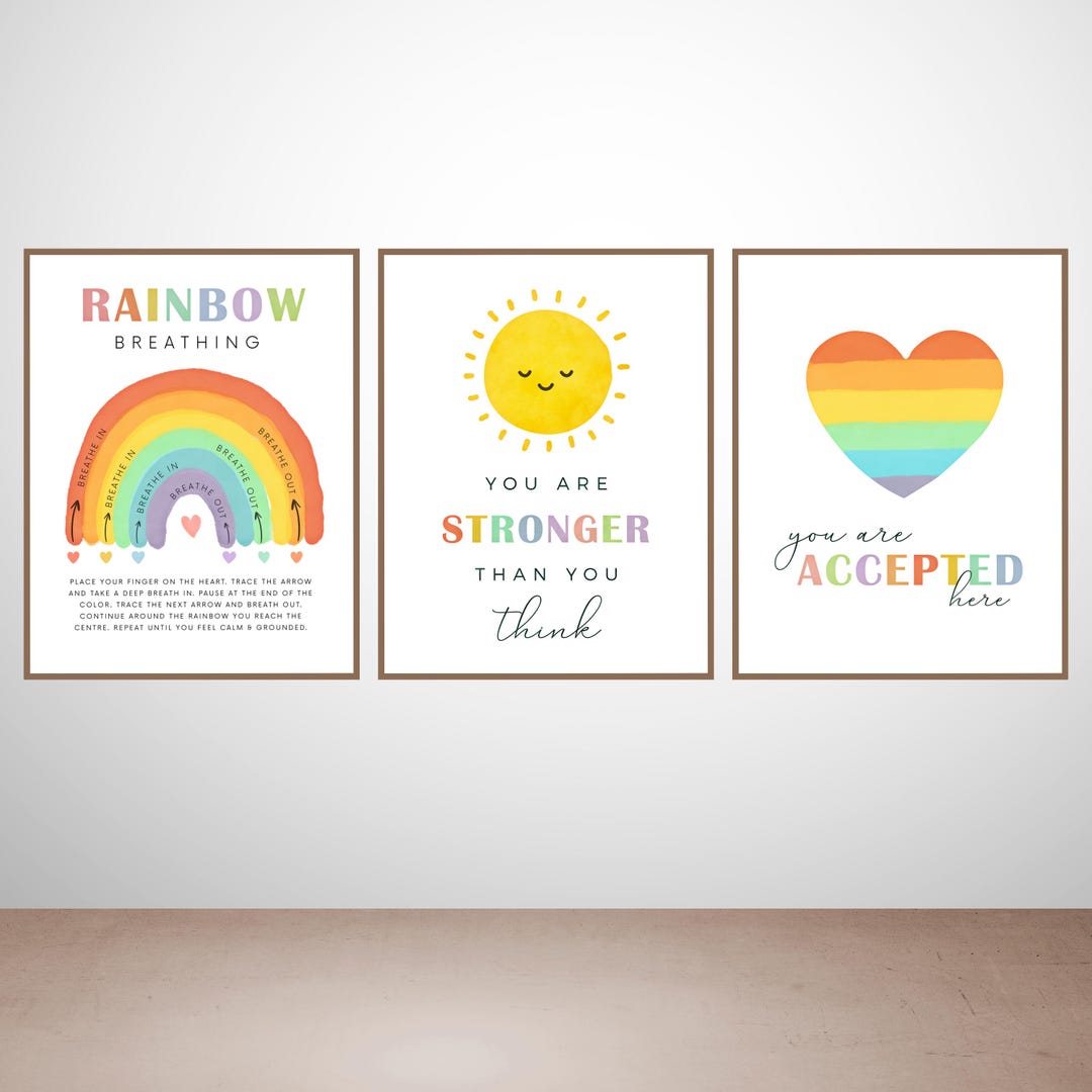 Calm Corner Poster Set of 3, Therapy Printable Wall Art for Kids ...