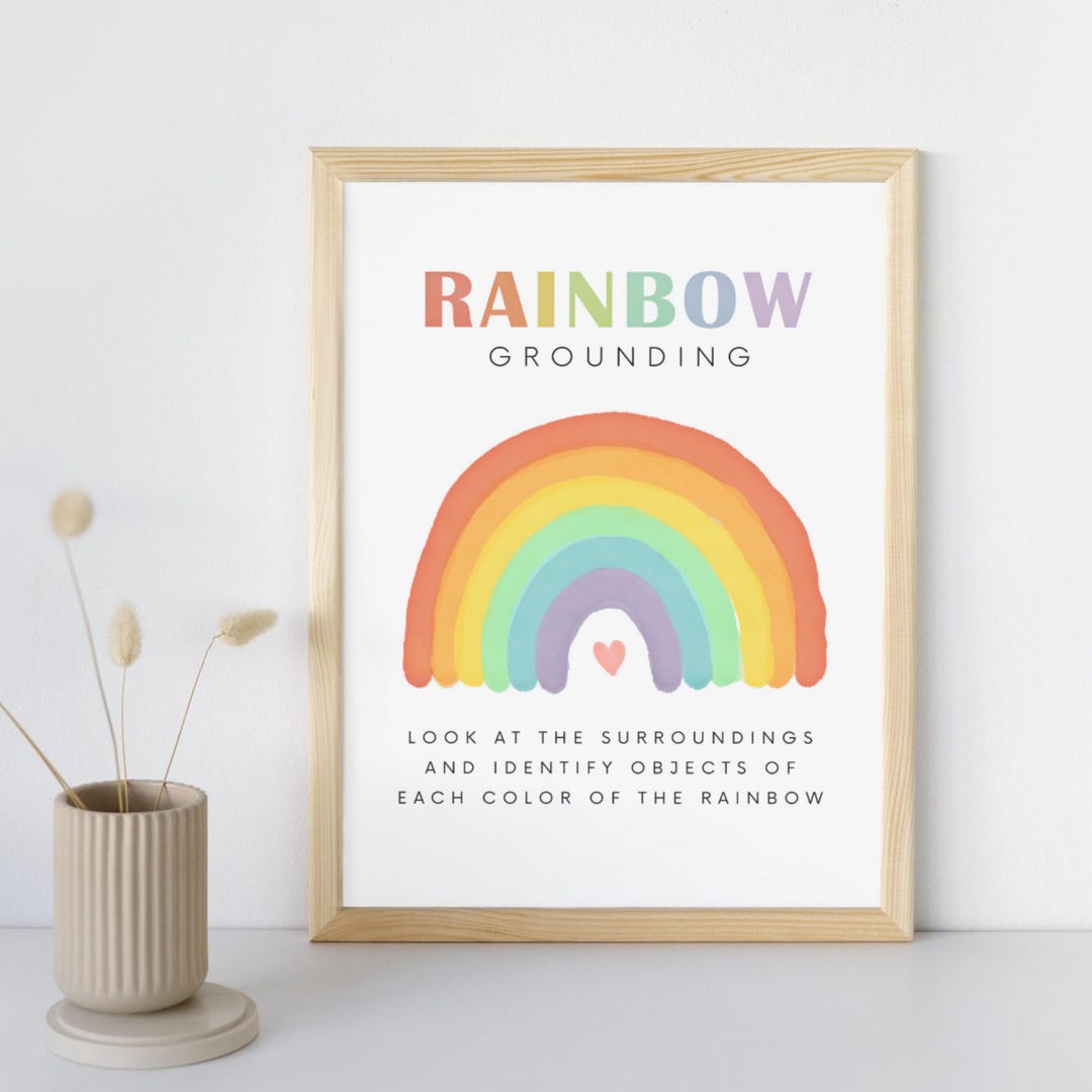 Rainbow Grounding Technique Poster: Mental Health Art (digital Download ...
