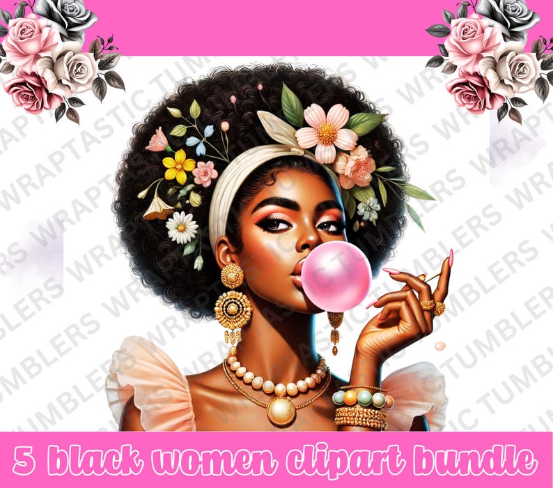 Black Woman Clipart Bundle: Afro Png, Sublimation Designs (digital ...