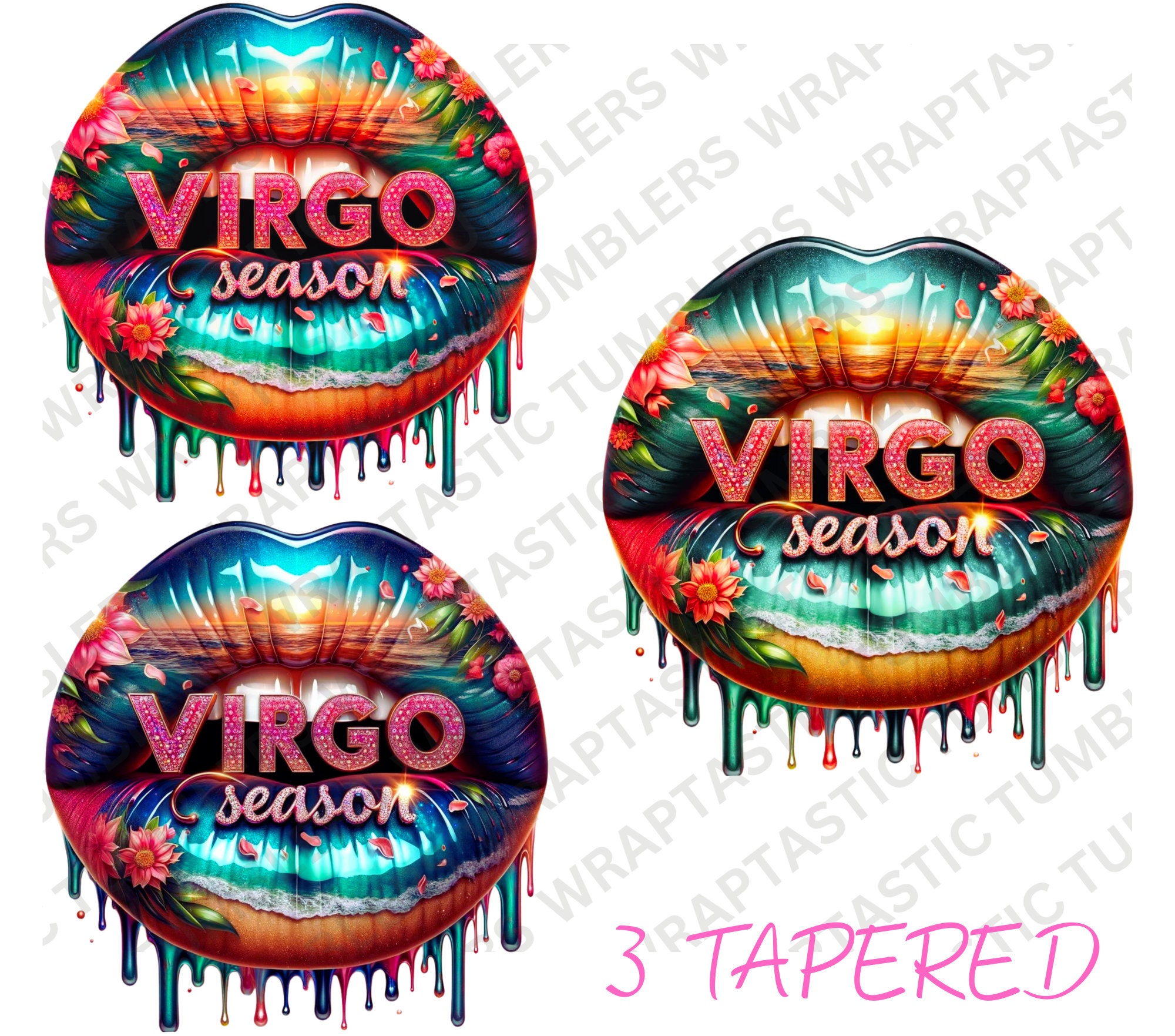 Virgo Bundle Png Beach Lips Tumbler Wrap Zodiac Sign 20oz Skinny Tumbler, Virgo Tumbler ...