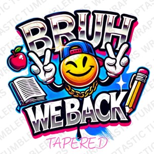 Bruh We Back Tumbler Wrap, Back to School Png Svg, Retro Teacher ...