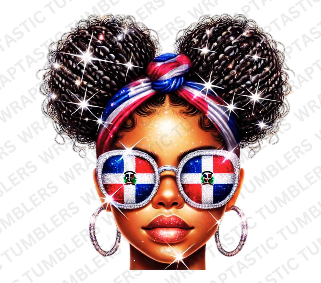 Dominican Tumbler Messy Bun 20oz Dominicana Tumbler Wrap Svg, DR Flag ...