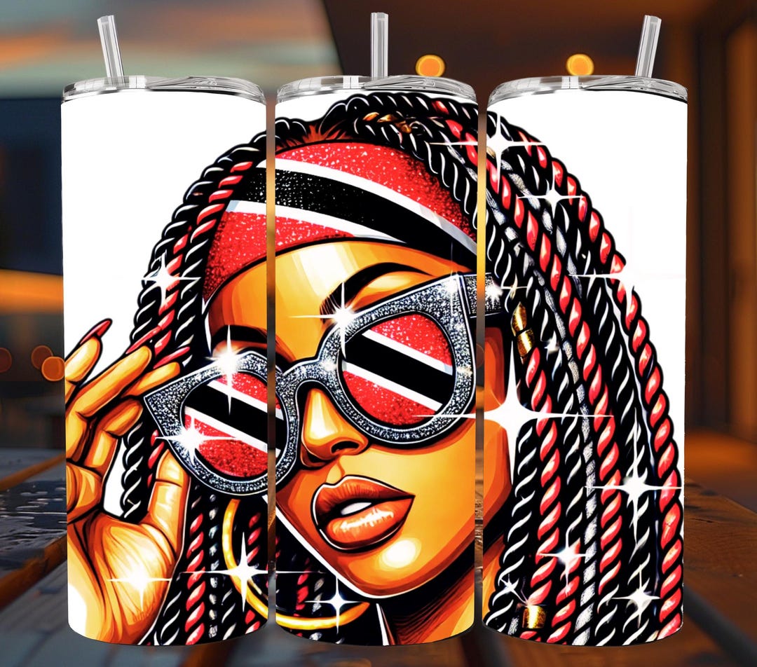 Trinidad Tobago Art Png Caribbean Carnival Locs Afro Messy Bun Black ...