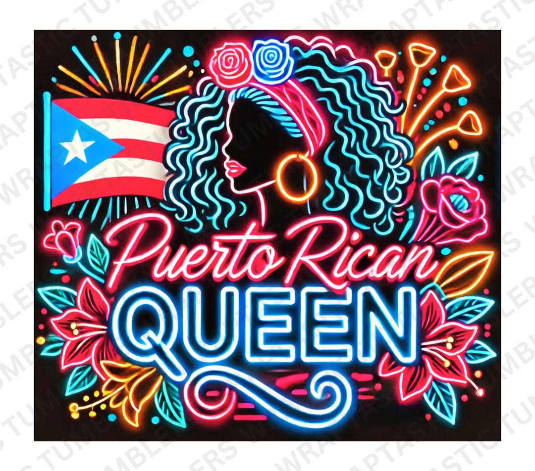 Neon Puerto Rico Png Svg Feathers Roses Boricua Puerto Rico Flag Art ...