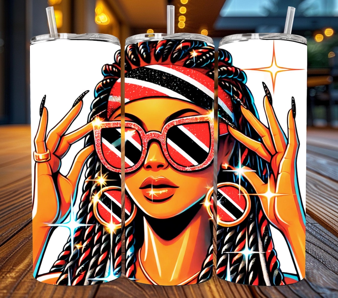 Trinidad Tobago Art Png Black Girl Caribbean Carnival Locs Afro Messy ...