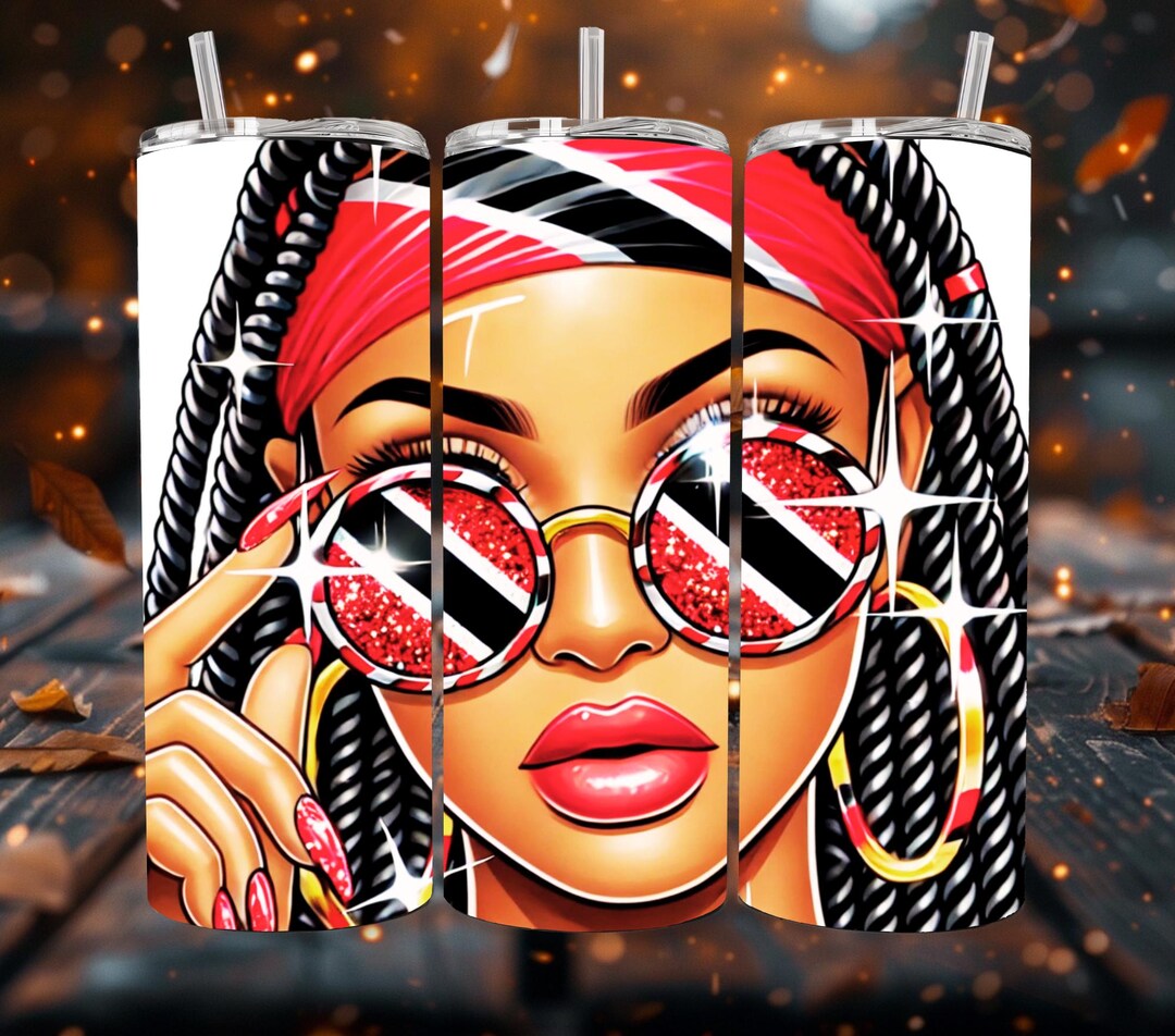 Trinidad Tobago Art Png Black Girl Locs Caribbean Carnival Afro Messy ...
