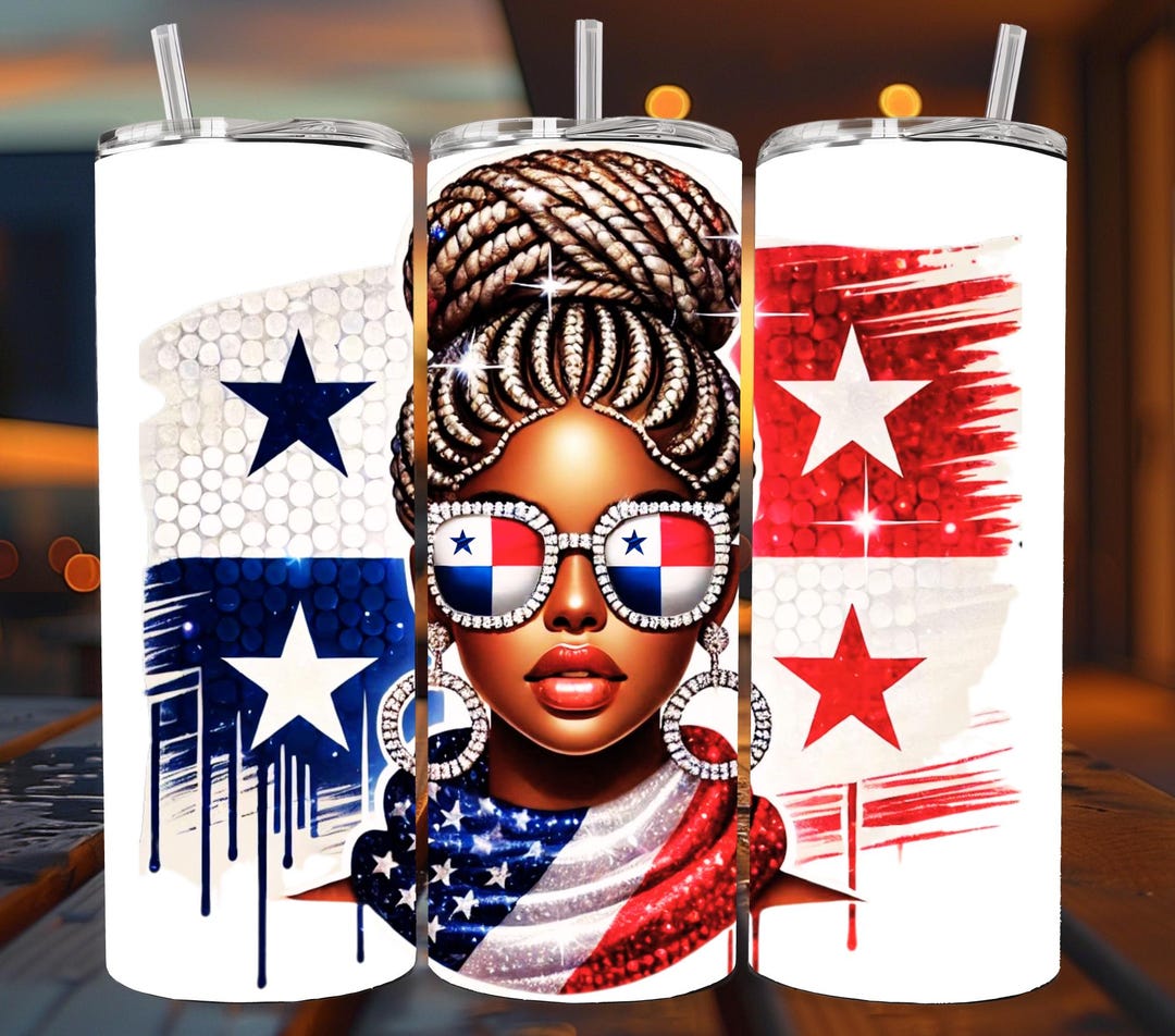Panama Panamanian Locs Latina Woman Tumbler Wrap Png, 20oz Tumbler Wrap ...