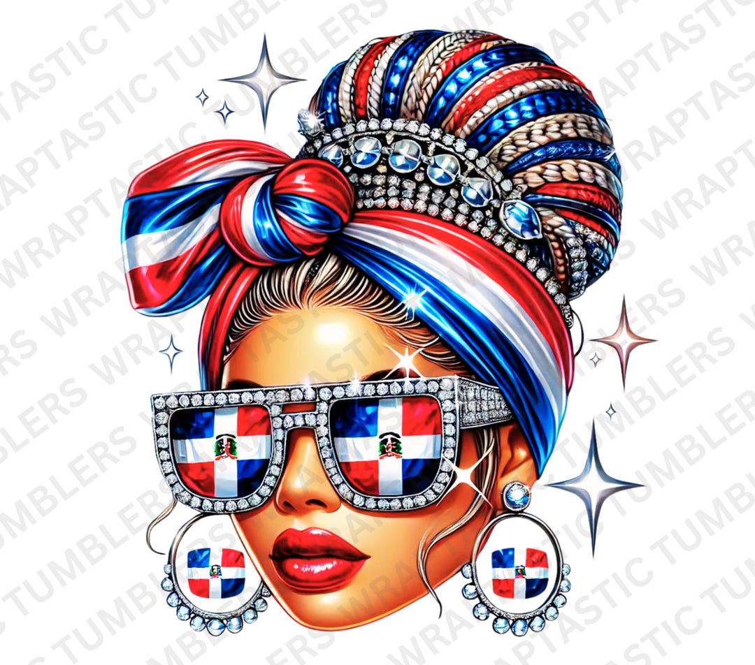 Dominican Png Tumbler Messy Bun 20oz Tumbler Wrap Svg, Dominicana ...