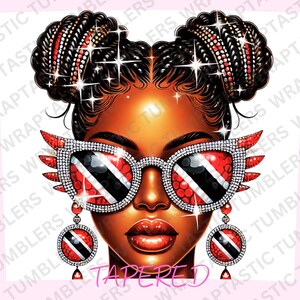 Trinidad Tobago Wall Art Png Trinidadian Afro Messy Bun Black Girl ...